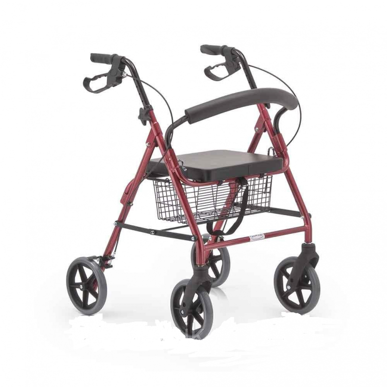 Andador (Rollator) con 4 ruedas, canasto, asiento y frenos 9144 – Fisiocare